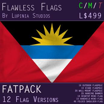 Second Life Marketplace - Antigua and Barbuda Flag (Fatpack, 12 Versions)
