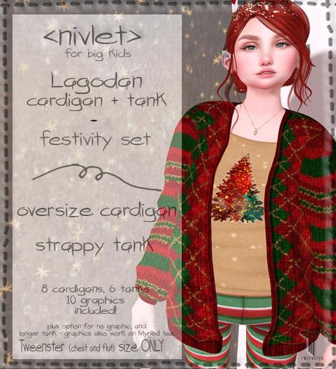 Second Life Marketplace - Lagodan Tweenster Cardigan & tank - Festivity