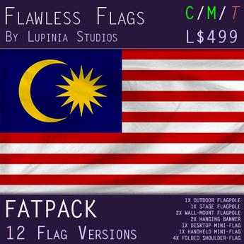 Second Life Marketplace - Malaysia Flag (Fatpack, 12 Versions)