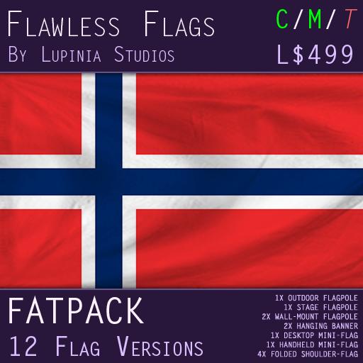 Second Life Marketplace - Norway Flag (Fatpack, 12 Versions)