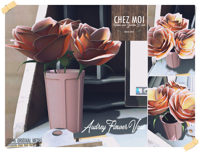 Second Life Marketplace - Audrey Flower Vase ♥ CHEZ MOI