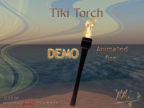 Second Life Marketplace - Torch Tiki by Wild Motley DEMO