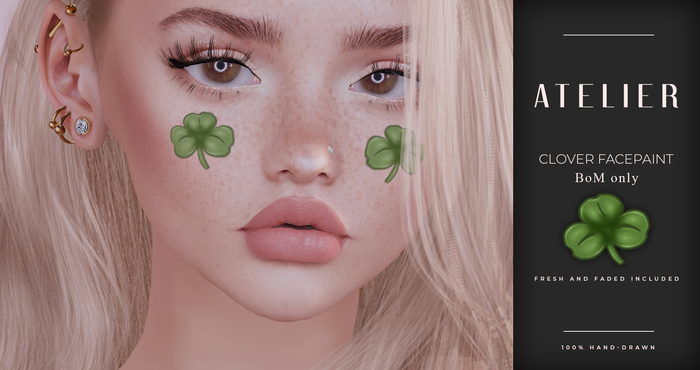 Second Life Marketplace - { ATELIER } Clover Facepaint BoM GIFT