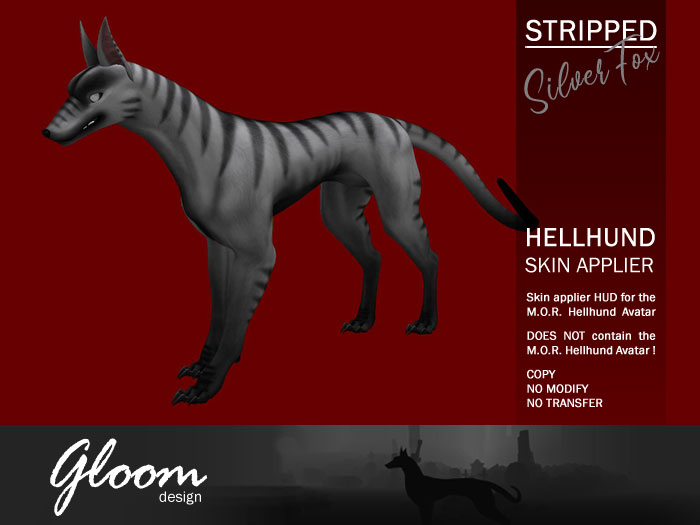 Second Life Marketplace - [GLOOM] STRIPPED Silver Fox Hellhund Skin ...
