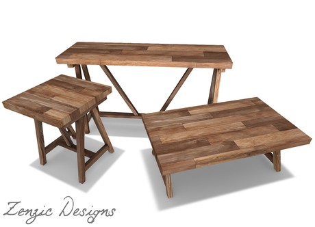 Second Life Marketplace - {ZD} Workhorse Table Set - Workshop ...