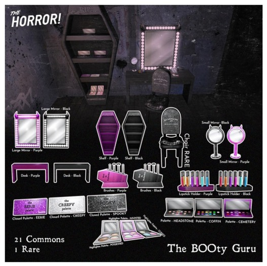 Second Life Marketplace The Horror ~ The Booty Guru Small Mirror Black
