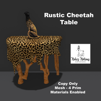 Second Life Marketplace - Rustic Cheetah Table