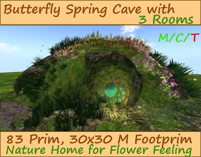 Second Life Marketplace - Butterfly Spring Cave Deluxe (for Grotto ...