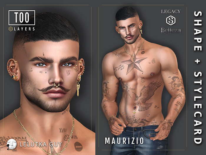 Second Life Marketplace - [TOO] Layers - Maurizio Shape for Lelutka Guy ...