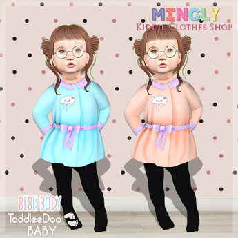 Second Life Marketplace - ToddleeDoo Baby & Bebe Spring Aqua Raincoat