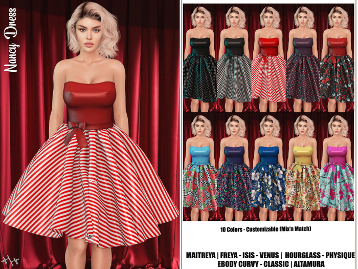 Second Life Marketplace - [hh] Nancy Vintage Dress PATTERNS
