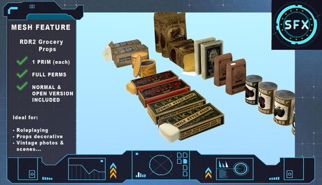 Second Life Marketplace - [SFX] RDR2 Grocery Props