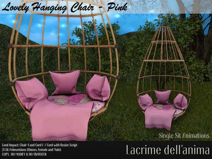 Second Life Marketplace - Lovely Hanging Chair - Pink