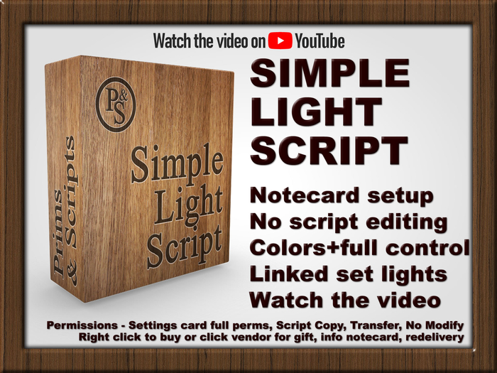 Second Life Marketplace - Prims & Scripts Simple Light Script