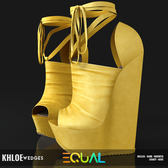 Second Life Marketplace - EQUAL - Khloe Wedges YELLOW