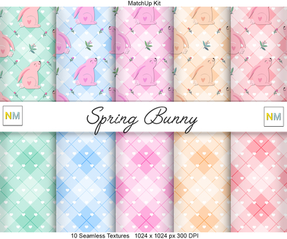 Second Life Marketplace - Spring Bunny MatchUp Kit 10 Seamless Textures NM