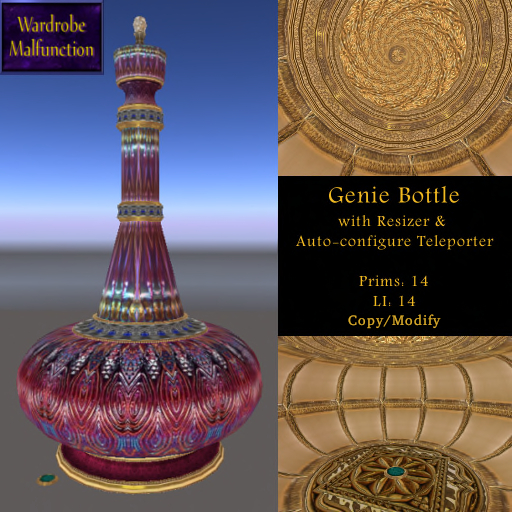 Second Life Marketplace - ~WM~ Giant Genie Bottle, Pink Frosted Berry ...