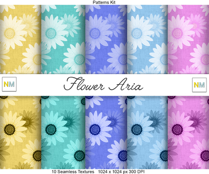 Second Life Marketplace - Flower Aria Patterns Kit 10 Seamless Textures NM