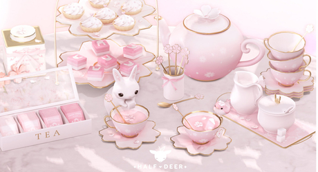 Second Life Marketplace - 5. +Half-Deer+ Sakura Tea Party - Cup Stack [box]