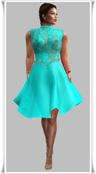 Second Life Marketplace - Short Prom Dress Lace & Belt with Color HUD ...