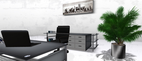 Second Life Marketplace - FULL PERM Modern Office Desk Set V.01
