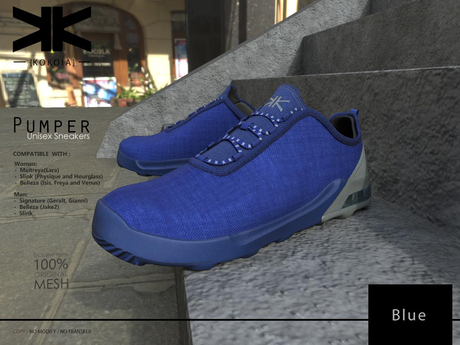 Second Life Marketplace - Pumper :: Unisex Sneakers :: Blue :: {kokoia}