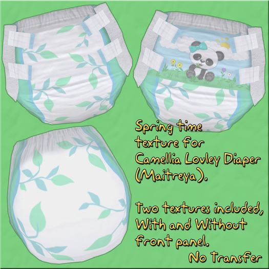 Second Life Marketplace - !ELC! Camellia - Diaper Texture - Spring time