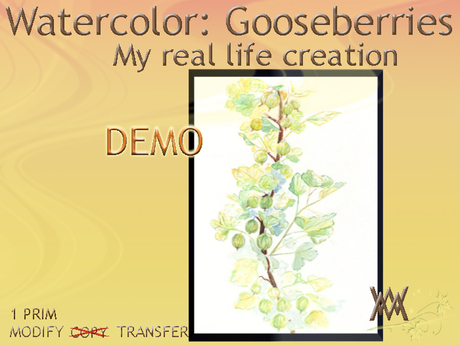 Second Life Marketplace - Art IRL Painting Gooseberries by kitte Arado DEMO