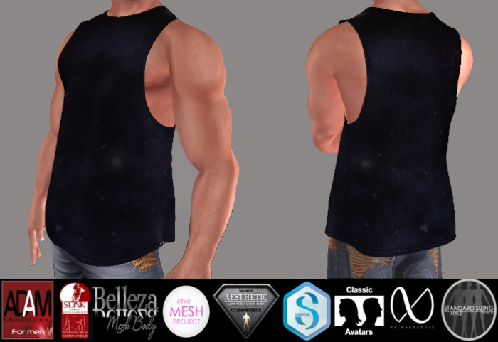 Second Life Marketplace - Starfield Muscle Shirt - Mesh and Classic Bodies