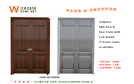 Second Life Marketplace - Sculpted double swinging door BAKE & TEXTURE