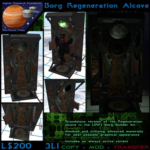 Second Life Marketplace - [JRF] Borg Regeneration Alcove Standalone