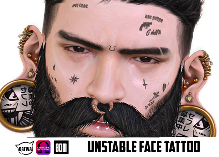 Second Life Marketplace - Unstable Face Tattoo
