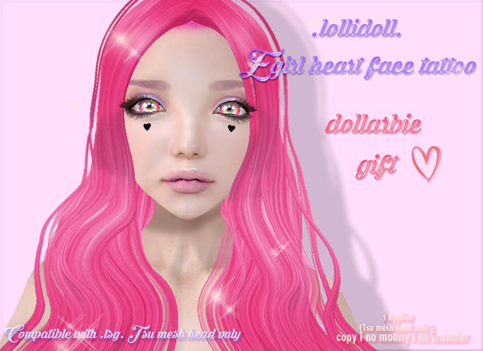 Second Life Marketplace - .lollidoll. Egirl heart tattoo for .tsg. Tsu ...