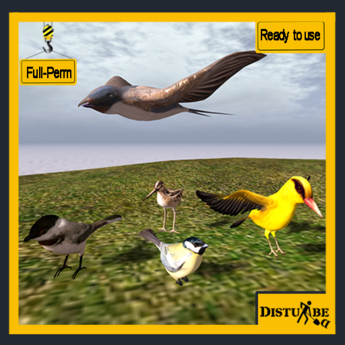 Second Life Marketplace - ::DisturbeD:: Birds Pack - FULL PERM MESH