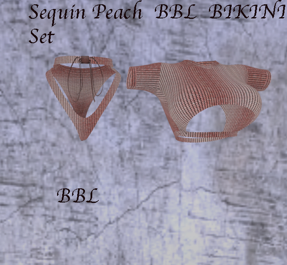 Second Life Marketplace - Sequin Peach BBL BIKINI set