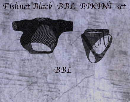 Second Life Marketplace - Fishnet Black BBL BIKINI set