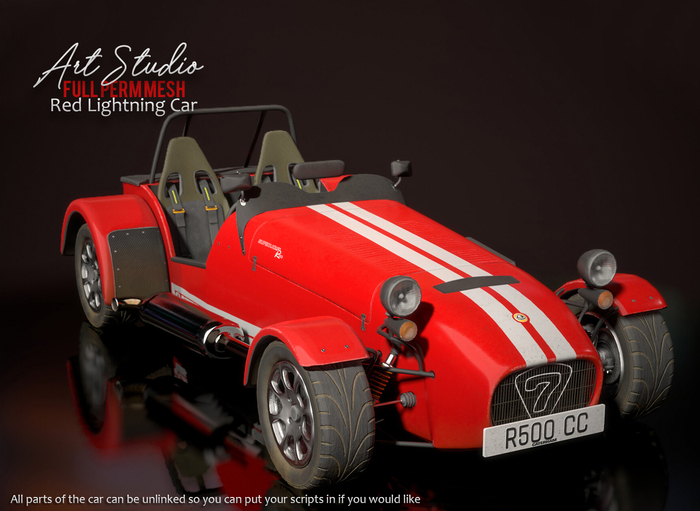 Second Life Marketplace - Art Studio.FULL PERM \\ Red Lightning Car