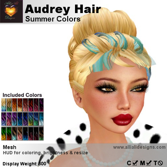 Second Life Marketplace - A&A Audrey Hair Summer Colors V2, boxed