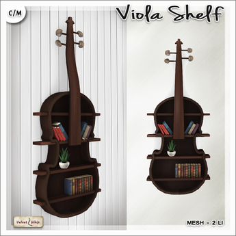 Second Life Marketplace - [V/W] Viola Shelf - Musical instrument shaped ...
