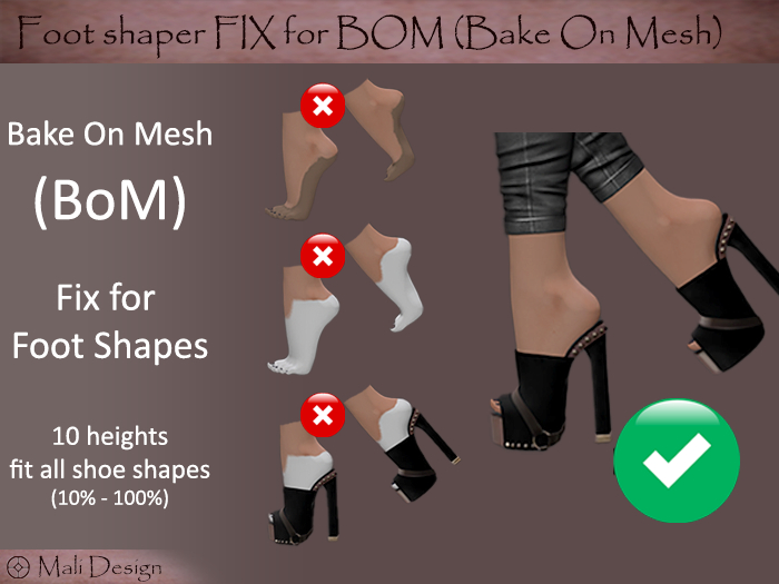 Second Life Marketplace - Foot shaper fix for BOM feet