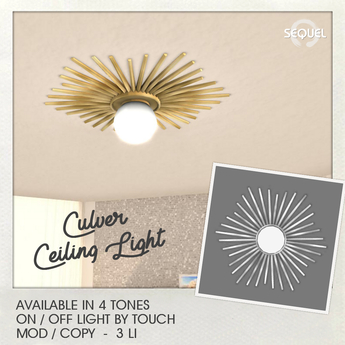 Second Life Marketplace - Sequel - Culver Ceiling Light - Black