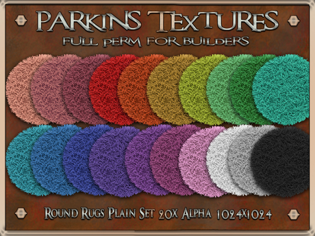Second Life Marketplace - Parkins Textures - Round Rugs Plain Set - 20x ...