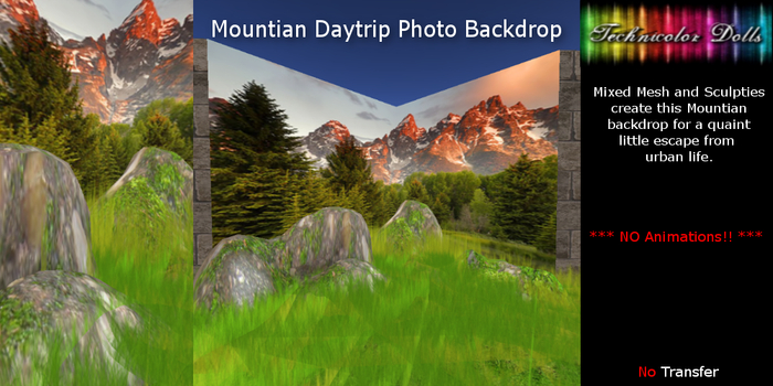 Second Life Marketplace - -TDolls- Mountain Daytrip Photo Backdrop (CMt ...