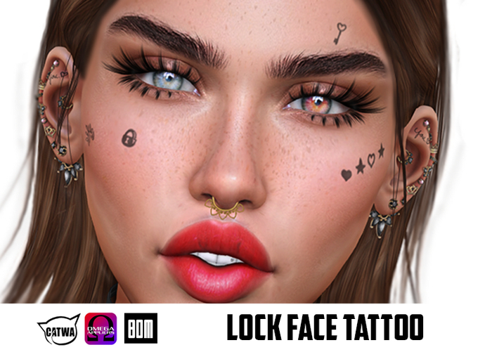 Second Life Marketplace - Lock Face Tattoo