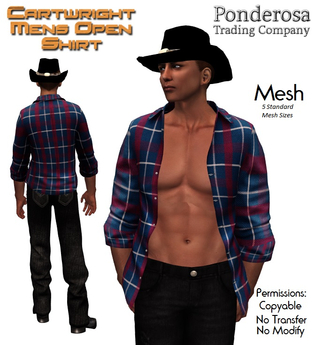 Second Life Marketplace - Cartwright Mens Open Shirt - Style A