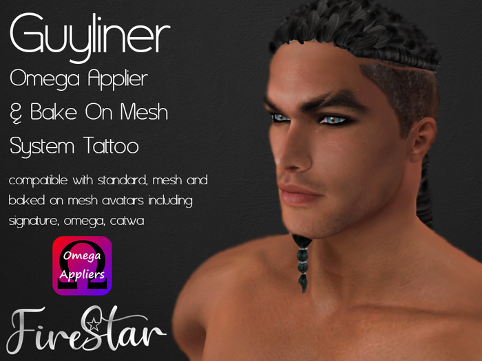 Second Life Marketplace - Mens Guyliner 3 sizes - BOM - Omega Applier ...