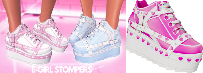 Second Life Marketplace - Demon Doll - E-Girl Stompers Neon Pink