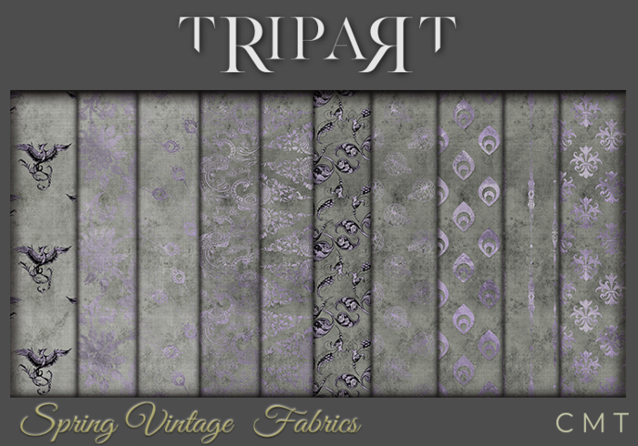 Second Life Marketplace - .::TRIPART::. Spring Vintage Fabrics Set 9