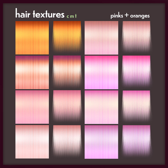 Second Life Marketplace - pink+orange hair textures