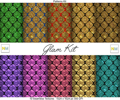 Second Life Marketplace - Glam Patterns Kit 10 Seamless Textures NM